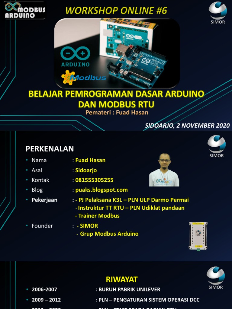 BSB - Dasar Pemrograman Arduino Dan Modbus Rtu | PDF | Teknologi & Rekayasa