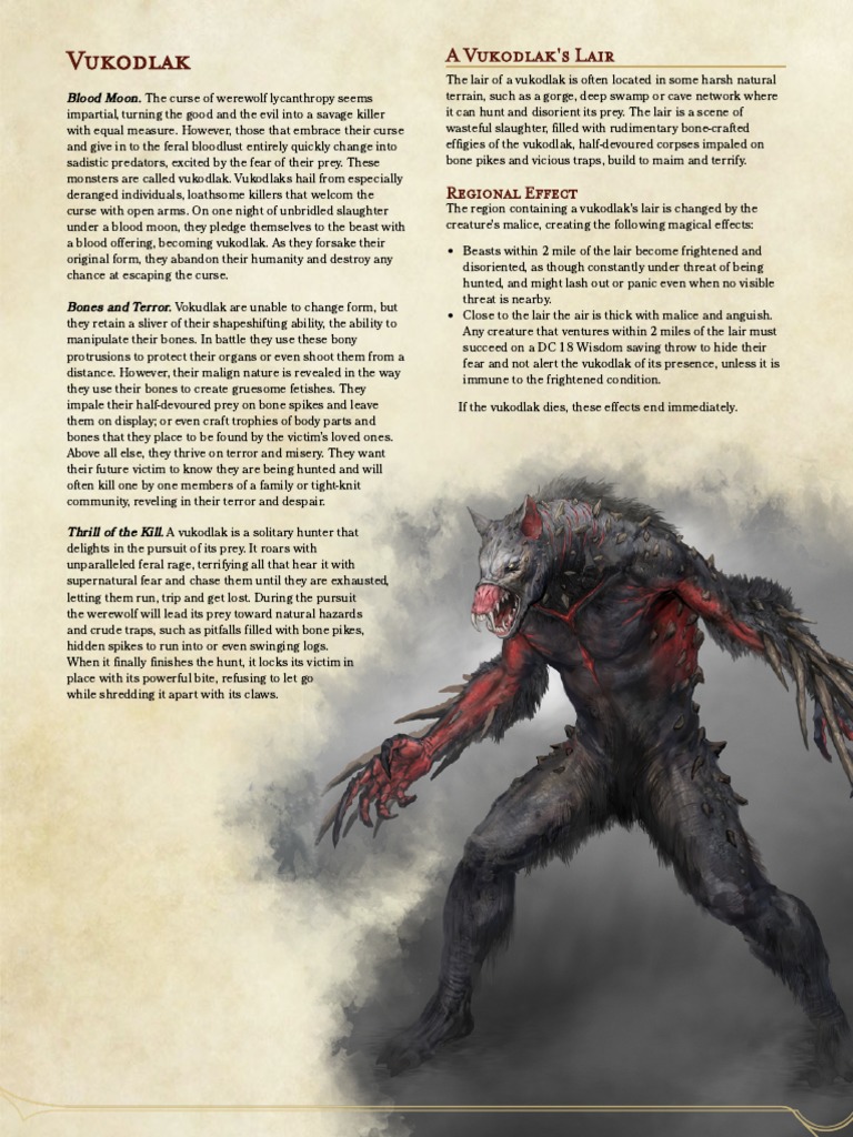 Vukodlak: A Vukodlak's Lair | PDF | Werewolves