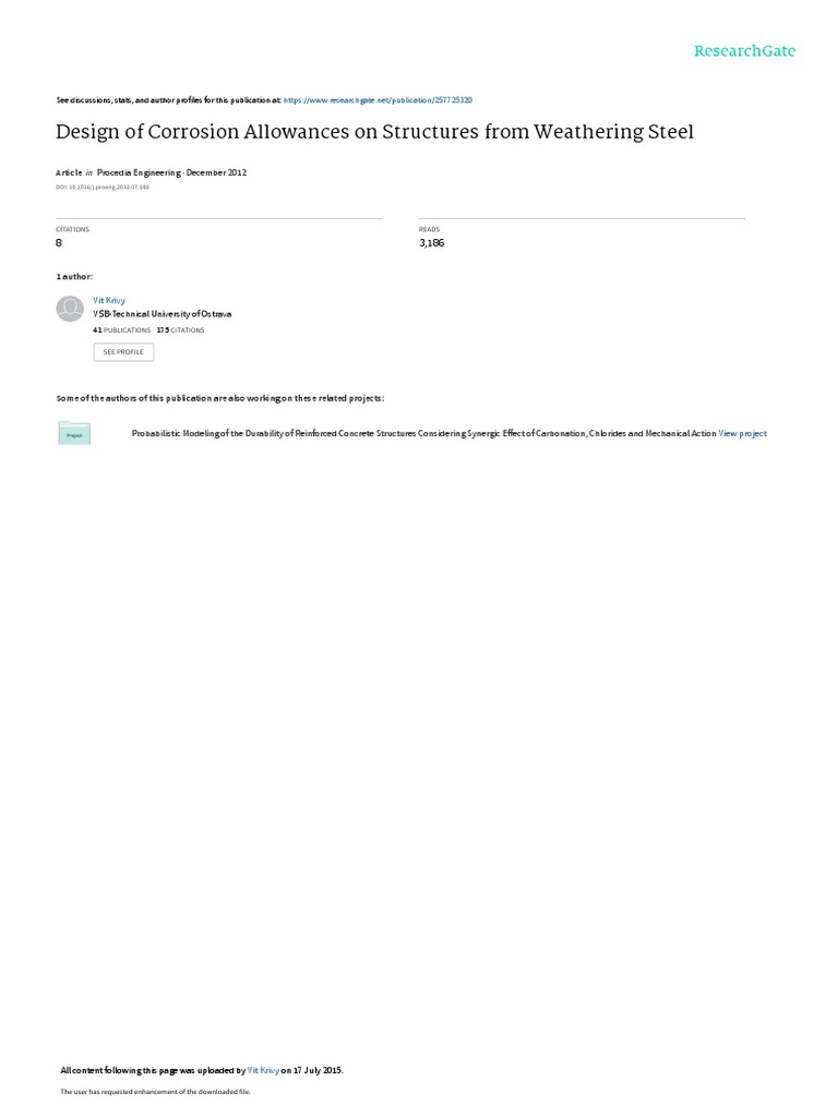 Design of Corrosion Allowances On Structures From | PDF | Corrosion ...