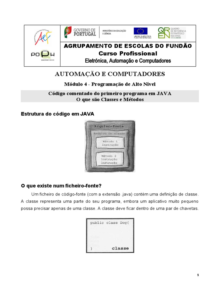 2.1 Codigo Comentado Do Primeiro Programa em Java | PDF | Java ...