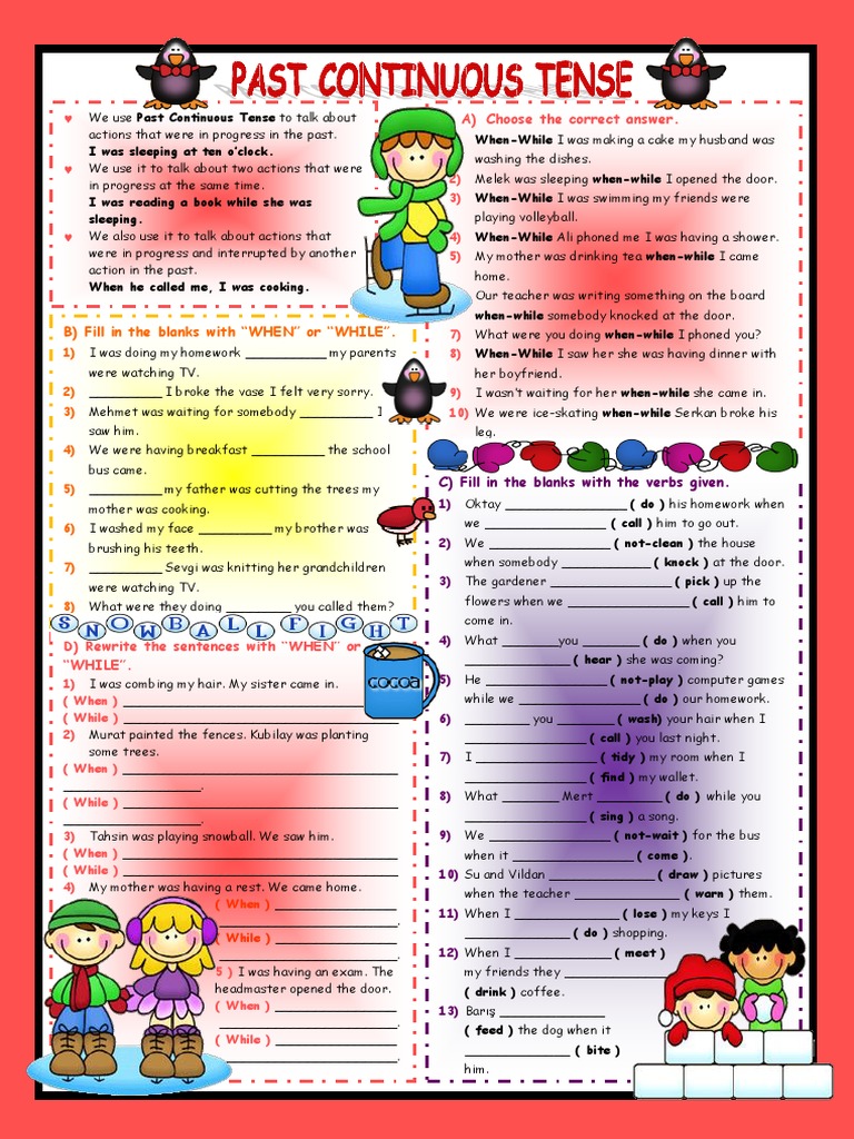 Past Continuous Tense Grammar Guides | PDF | Grammar