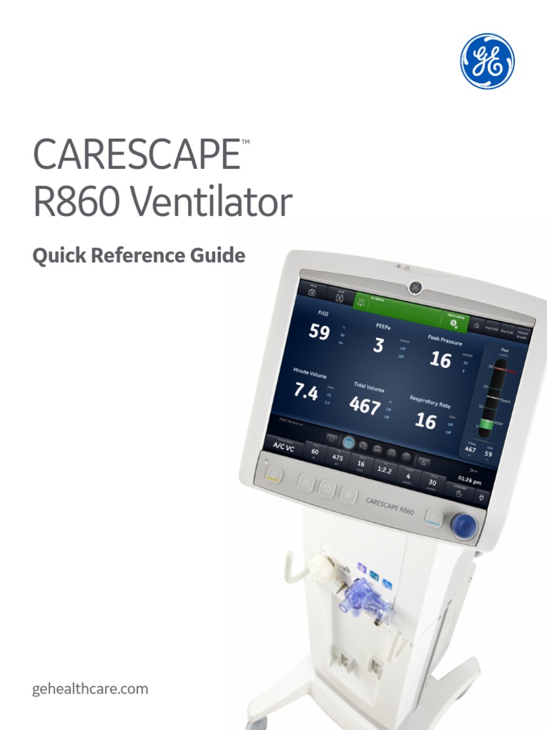 CARESCAPE R860 Ventilator Quick Guide JB77395XXz | PDF | Breathing ...