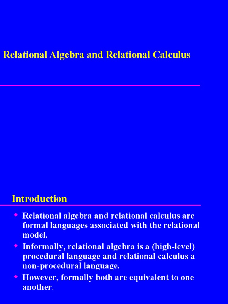 Relational Algebra and Relational Calculus | PDF | Relational Model | Data Model