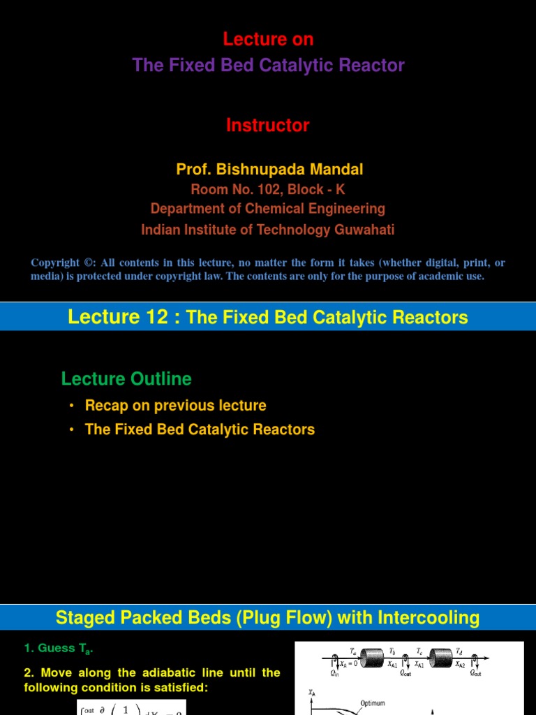 The Fixed Bed Catalytic Reactor: Lecture On | PDF | Chemical Reactor | Stoichiometry