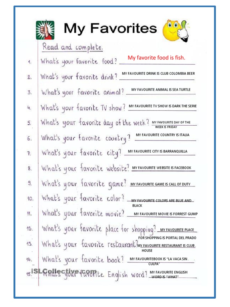 Personal Favorites List | PDF