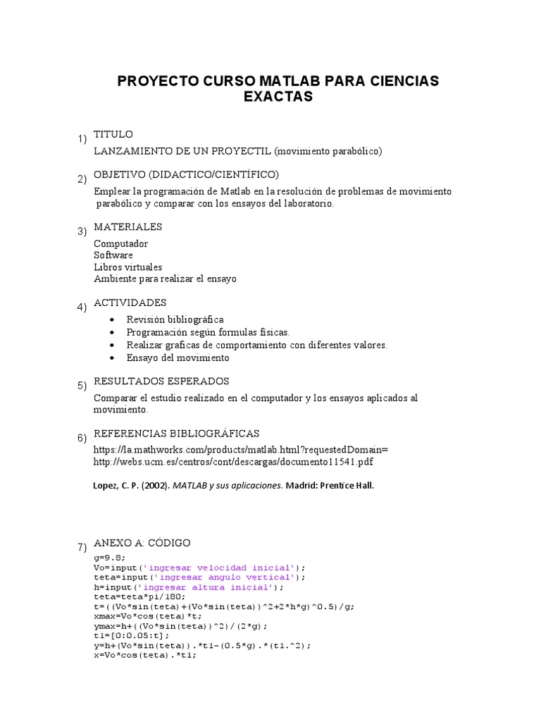 Proyecto Matlab | PDF