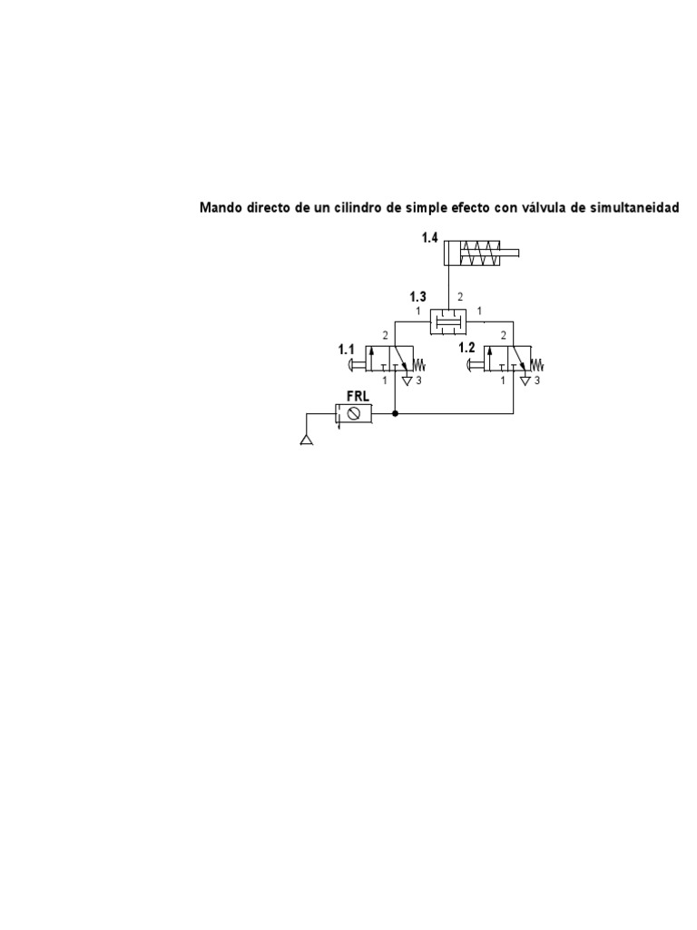 03-Mando Directo de Un Cilindro de Simple Efecto Con Valvula de Simultaneidad | PDF