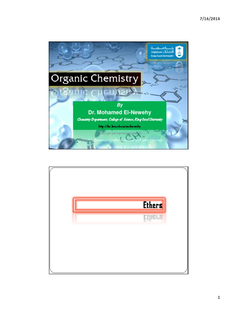 Ethers Ethers: Dr. Mohamed El-Newehy | PDF | Ether | Ethanol