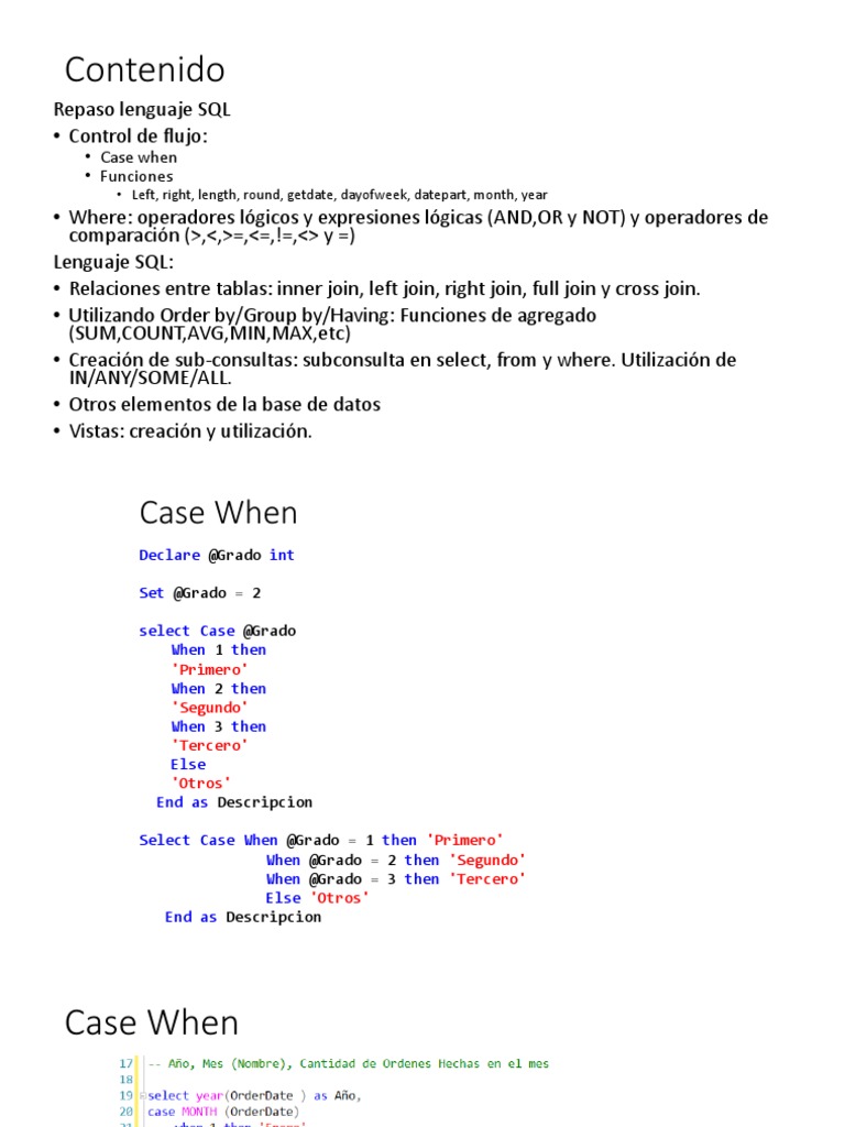 Clase de Base de Datos II - Semana 2 PDF | PDF | SQL | Bases de datos