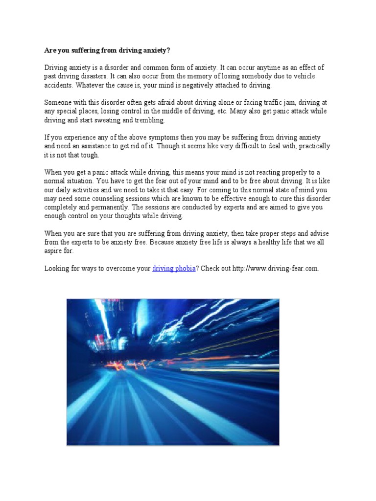 Driving Phobia | PDF