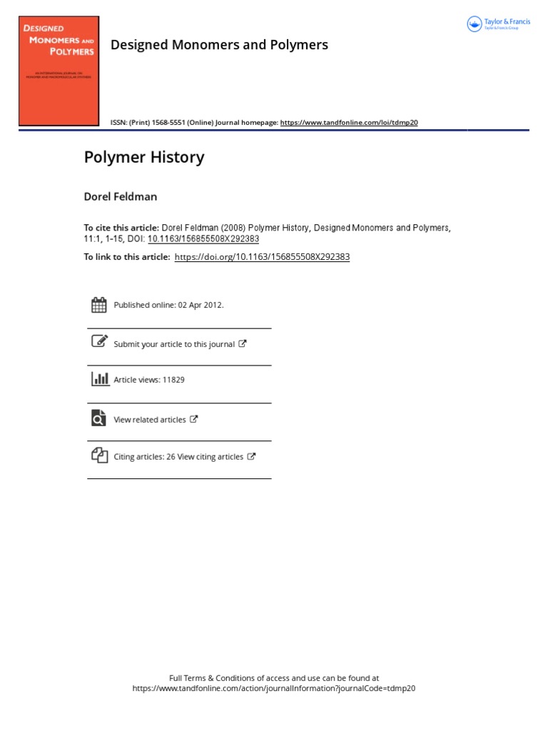 Polymer History: Designed Monomers and Polymers | PDF | Nylon ...