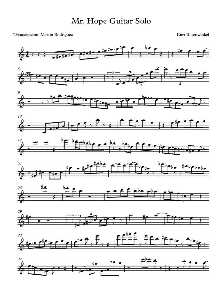 MR Hope Solo Transcription | PDF