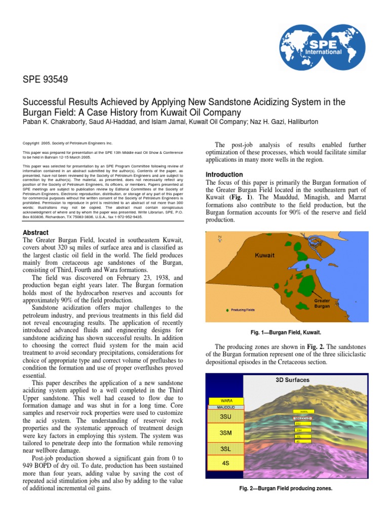 SPE 93549 New Sandstone Acidizing System PDF | PDF | Petroleum Reservoir | Porosity