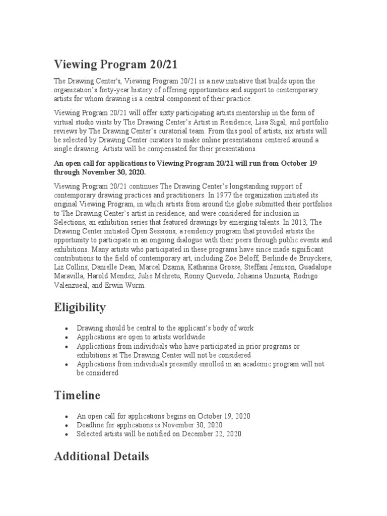 Viewing Program 20 | PDF | Museum | Library And Museum