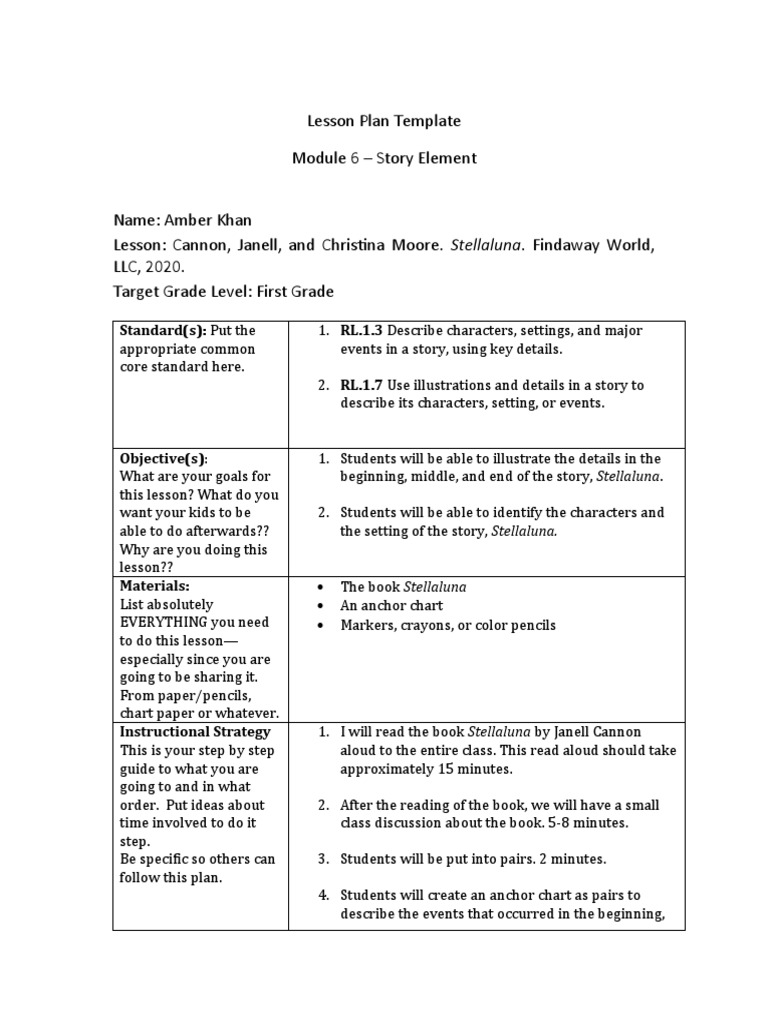 Edt 315 Module 6 Lesson Plan Template Fixed-1 | PDF | Lesson Plan | Books