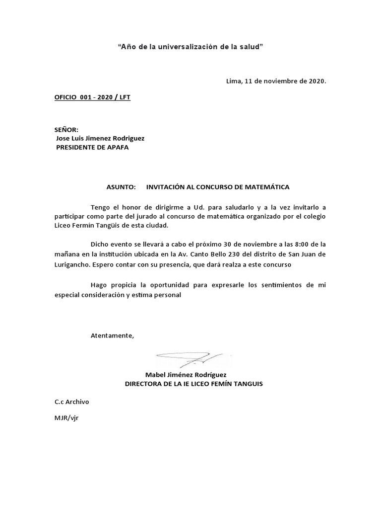 Ejemplo de Oficio | PDF