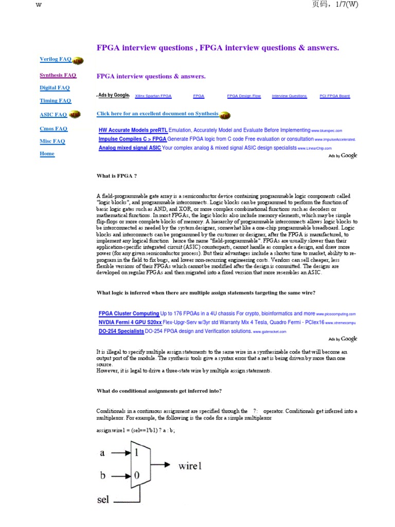 Fpga Interview Questions | PDF | Field Programmable Gate Array | Logic ...