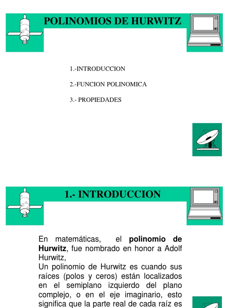 H - Polinomios de Hurwitz PDF | Descargar gratis PDF | Matemáticas ...
