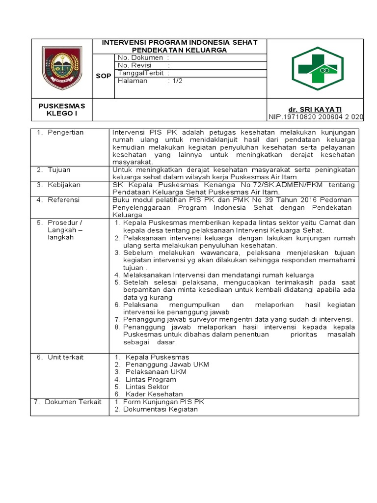 Sop Intervensi Pispk | PDF