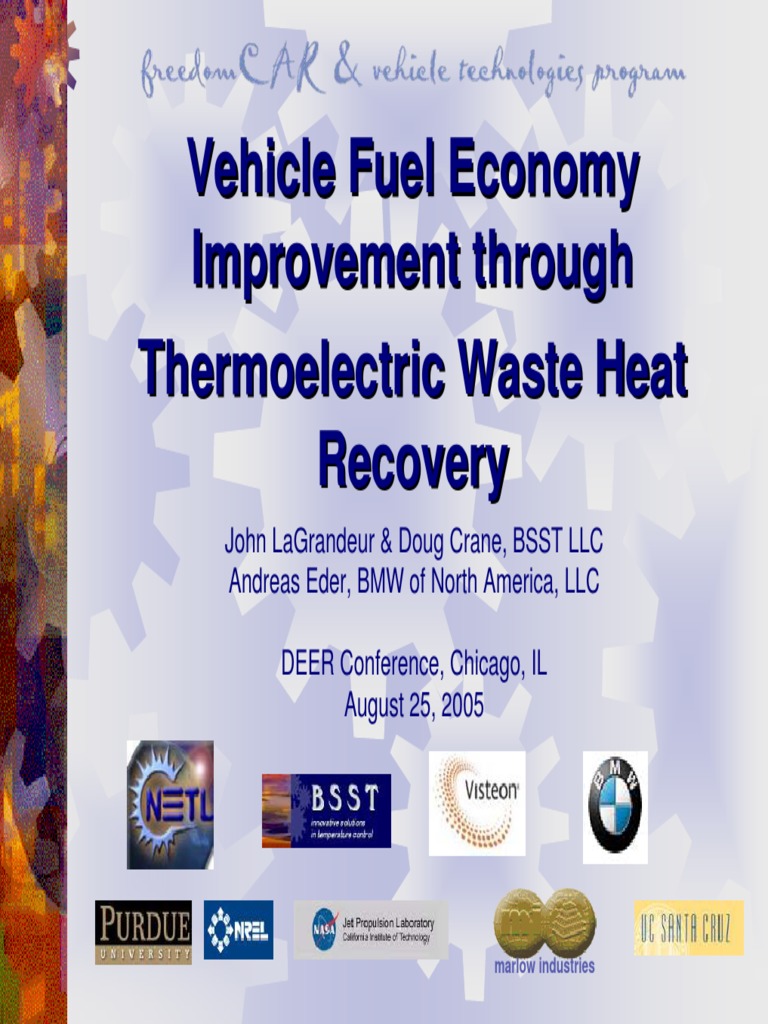 Vehicle Fuel Economy Improvement Through Thermoelectric Waste Heat ...