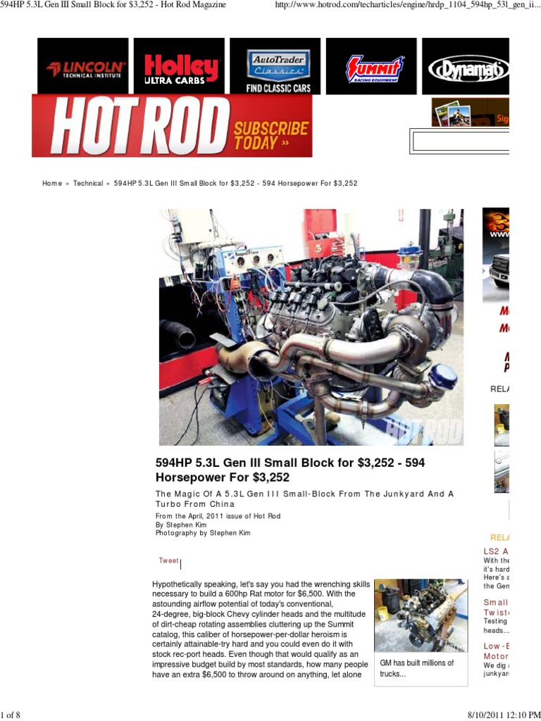 594HP 5.3L Gen III Turbo | PDF | Turbocharger | Vehicle Technology