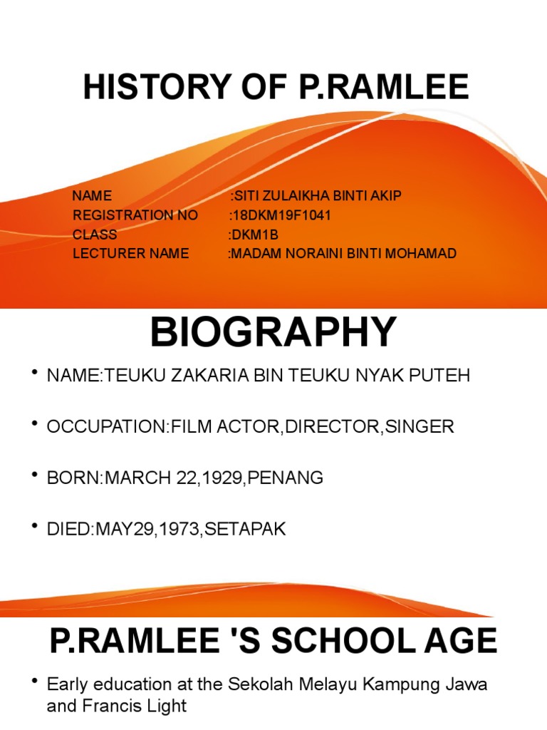 P. Ramlee: A Biography Overview | PDF