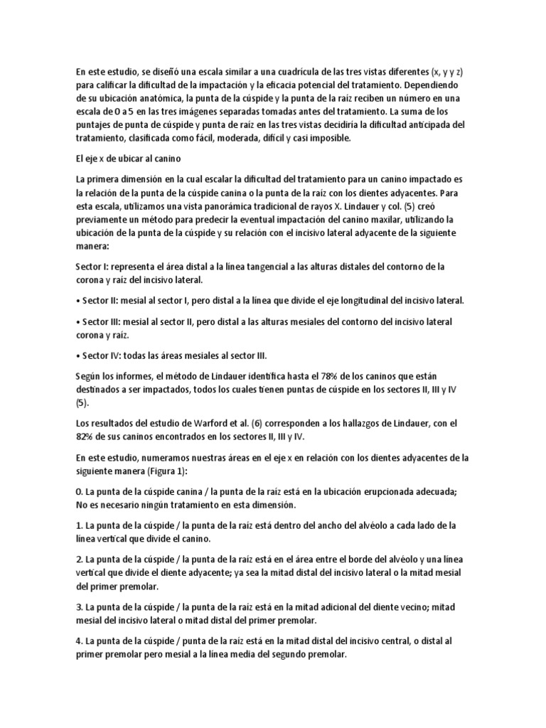 Clasificación de Impactación Canina KPG | PDF | Ortodoncia | Diente