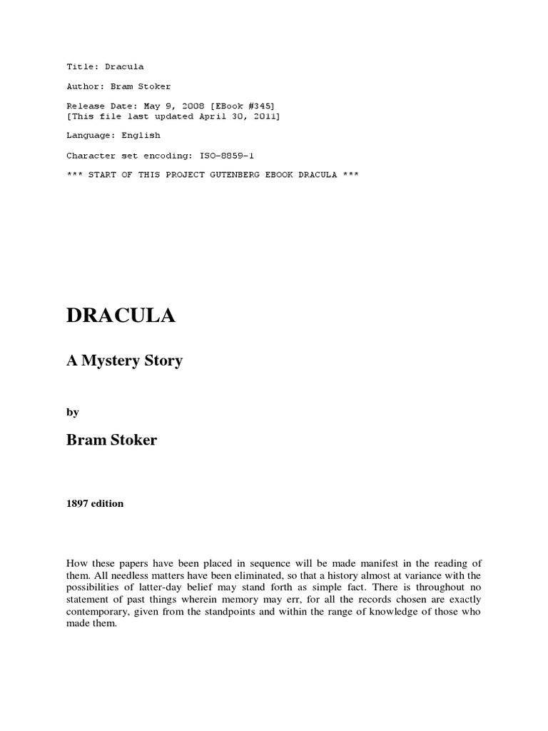 Dracula by Bram Stoker | PDF | Dracula | Mina Harker
