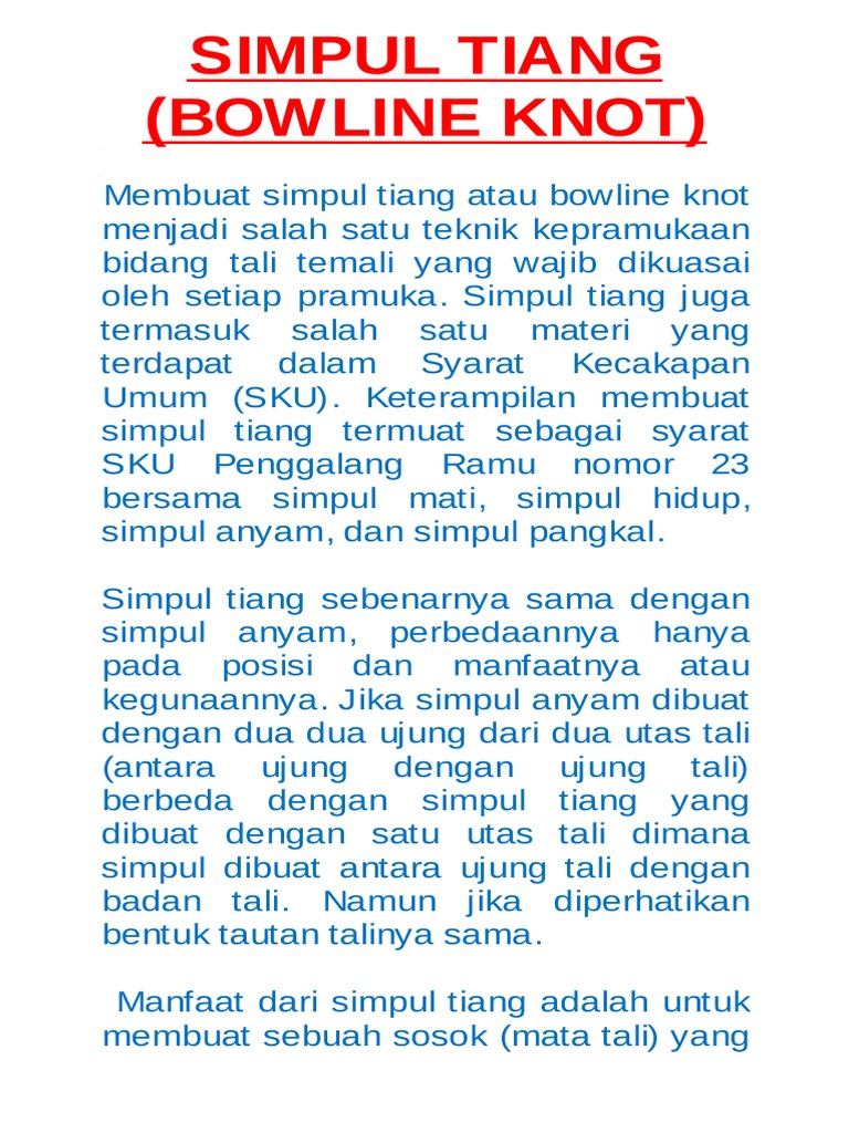 Simpul Tiang | PDF