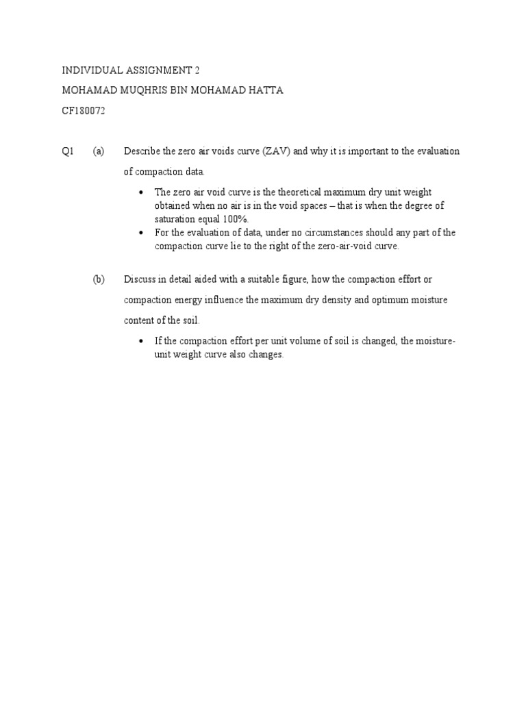 INDIVIDUAL ASSIGNMENT 2 Geotech 1 | PDF | Horticulture And Gardening | Geotechnical Engineering