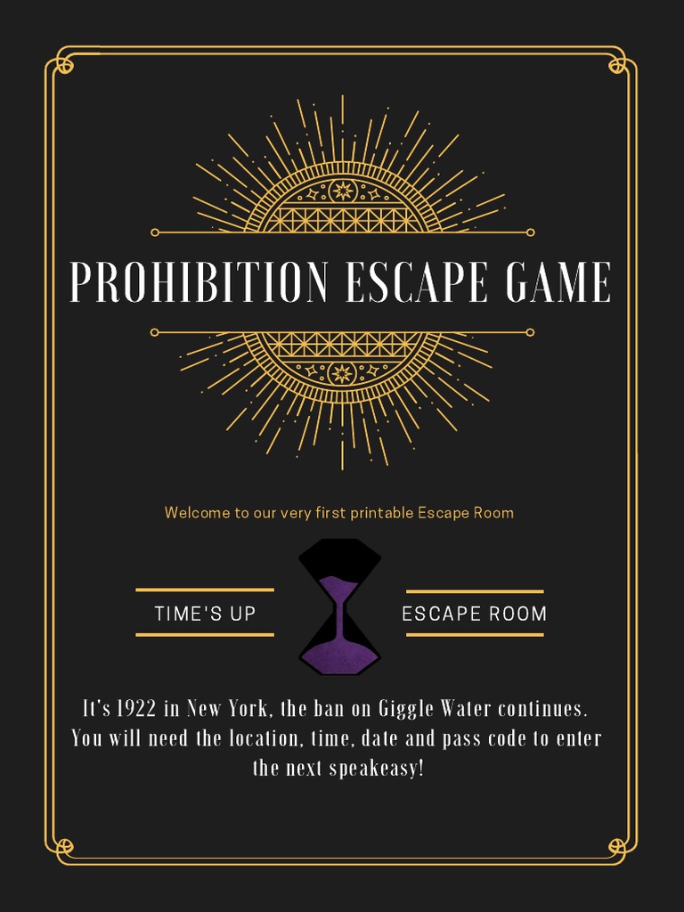 1920s Printable Escape Room 2 | PDF | Grape | Wine