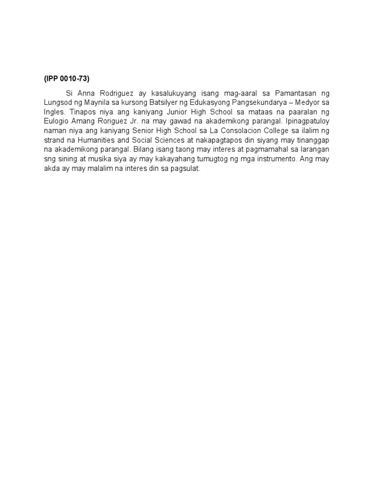 Bionote Example | PDF