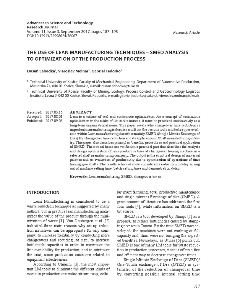 Smed Analysis | PDF | Economic Sectors | Production And Manufacturing
