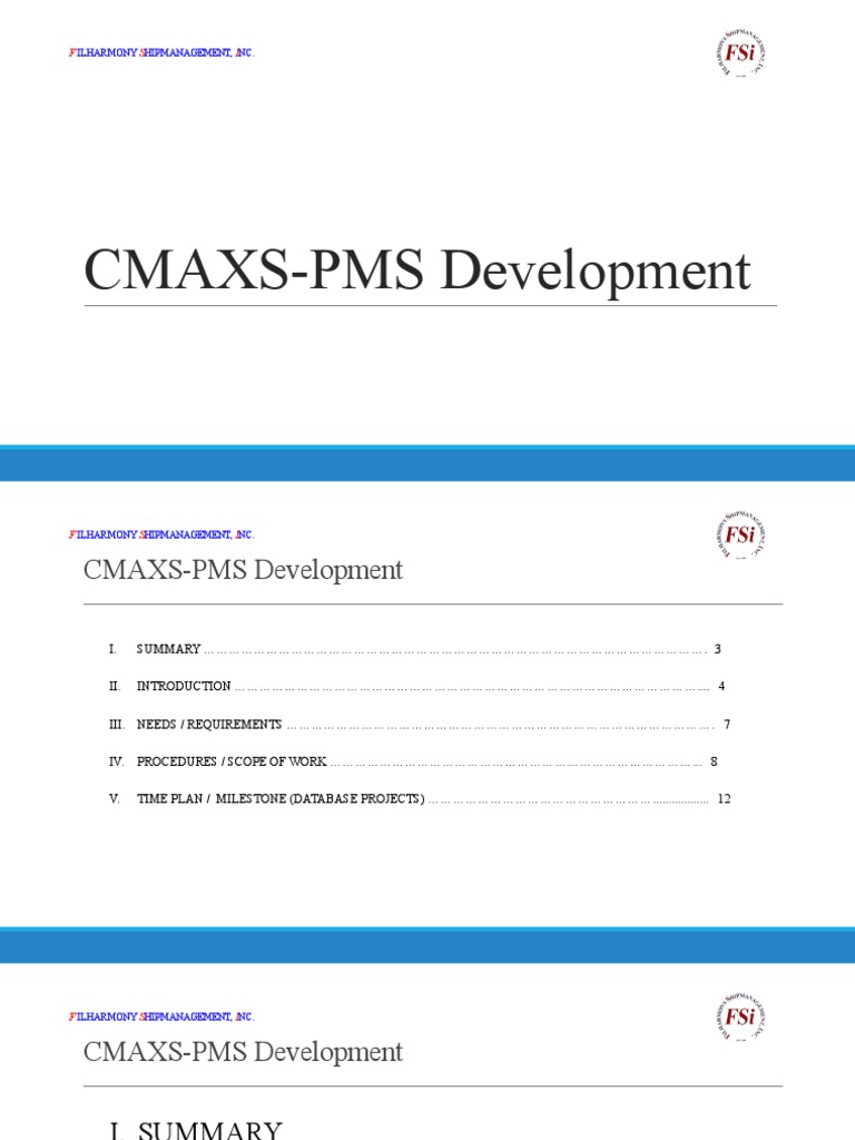 CMAXS PMS Development | PDF | Databases | Information Technology