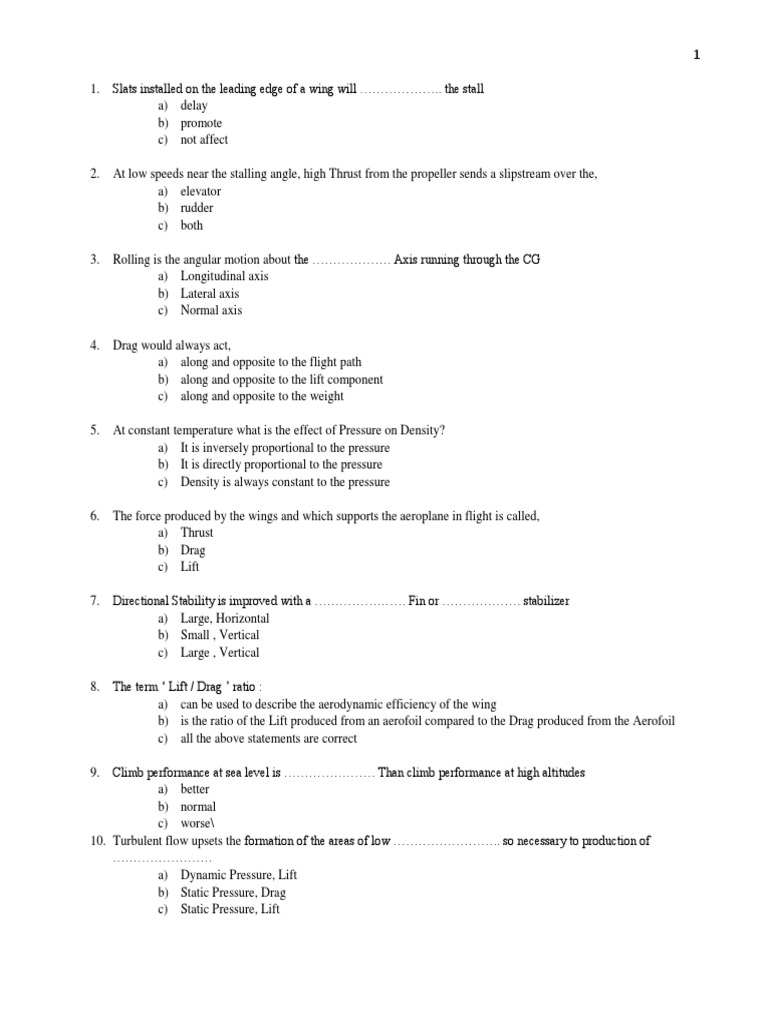 POF Question Bank PDF | PDF | Flight Control Surfaces | Flight Dynamics ...