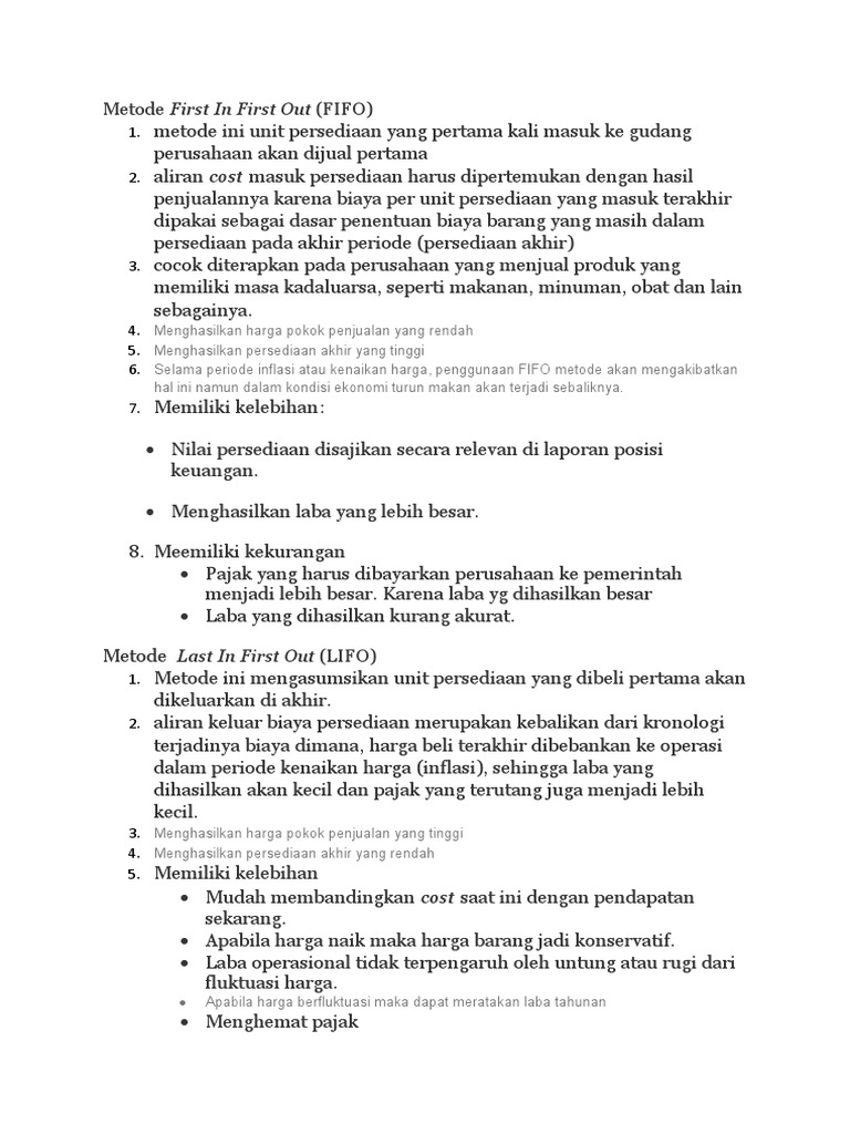 Metode First in First Out (FIFO) | PDF