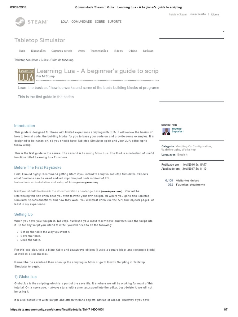 Comunidade Steam - Guia - Learning Lua - A Beginner's Guide To ...