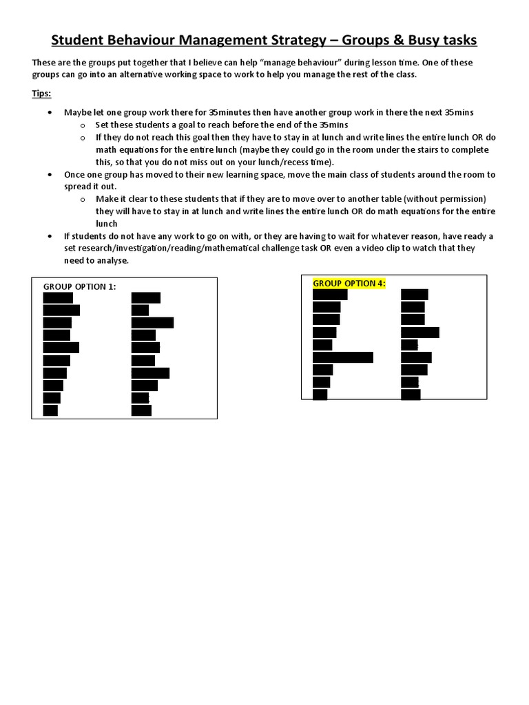 Classroom Behavior Management Tips | PDF | Behavior Modification ...