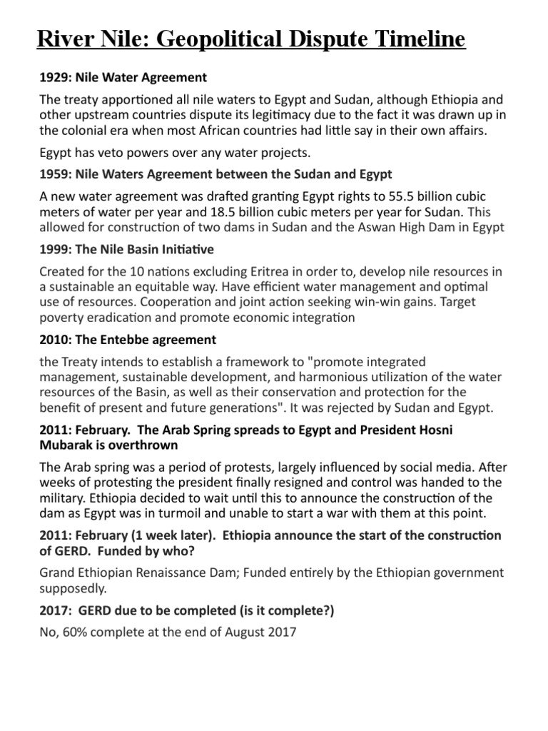 River Nile Dispute | PDF | Nile | Egypt