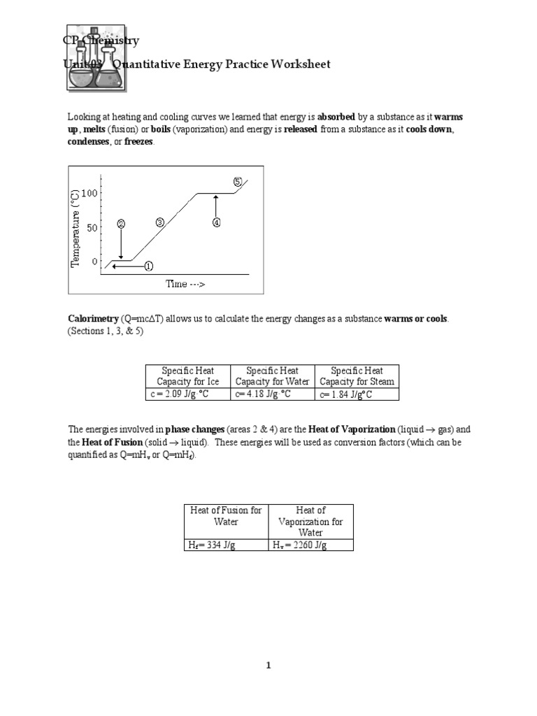Quantitative Energy Practice Worksheet | PDF | Heat | Water