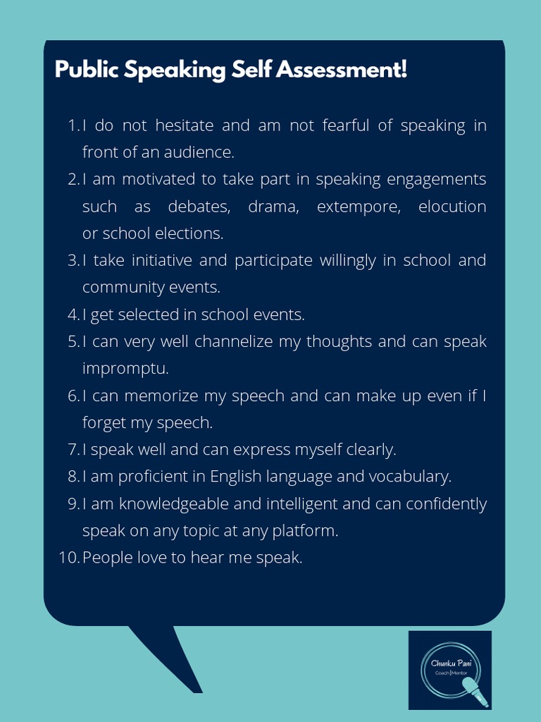 Public Speaking - Self Rating | PDF