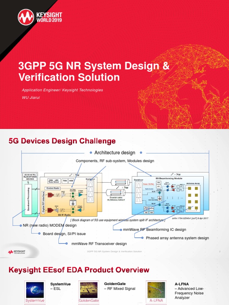 (A6) 3GPP 5G NR System Design & Verification Solution - Jiarui Wu PDF | PDF | Wireless | Radio