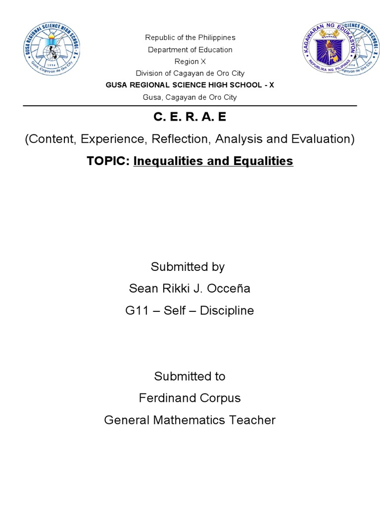 C. E. R. A. E: (Content, Experience, Reflection, Analysis and Evaluation) | PDF | Function ...