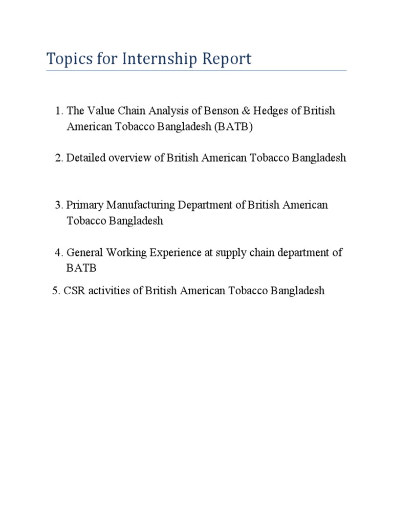 Internship Topics | PDF