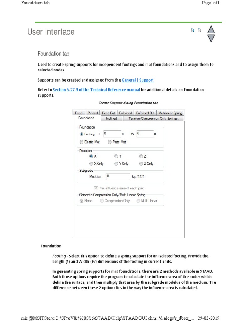 User Interface: Foundation Tab | PDF | Area | Elasticity (Physics)