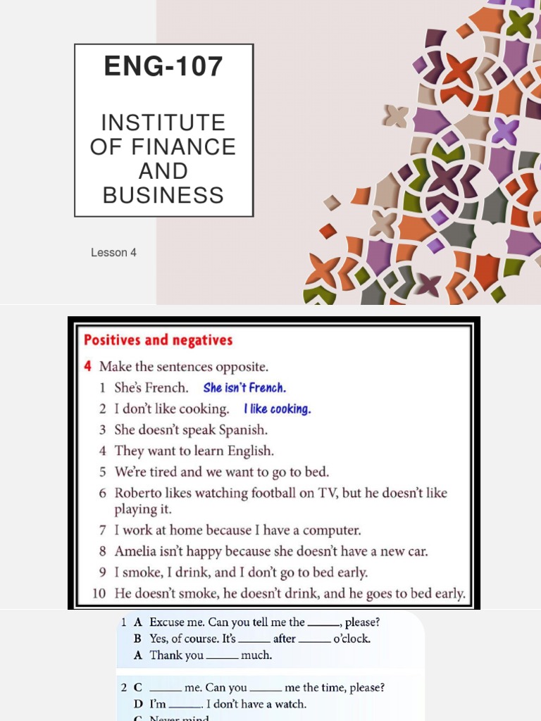 Lesson 4 - ENGLISH-I | PDF