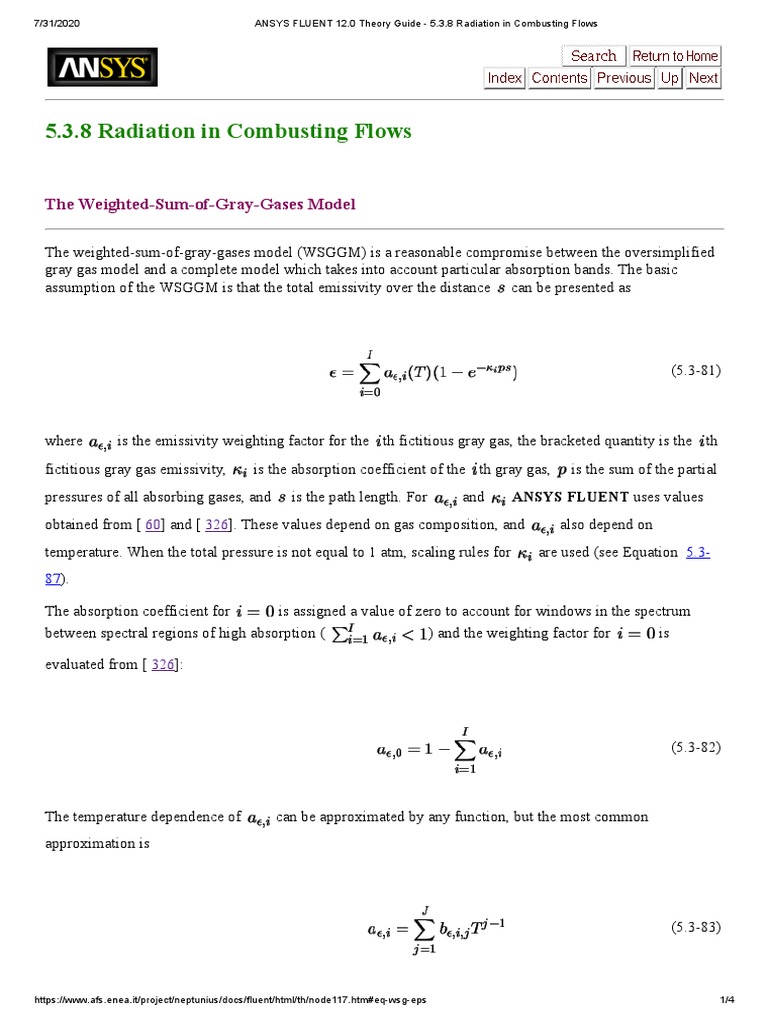 The Weighted-Sum-of-Gray-Gases Model | PDF | Gases | Temperature