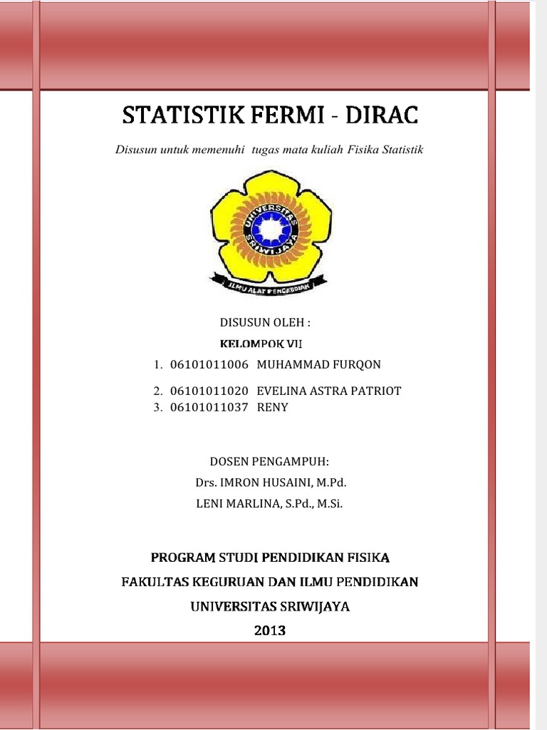 Statistik Fermi Dirac | PDF