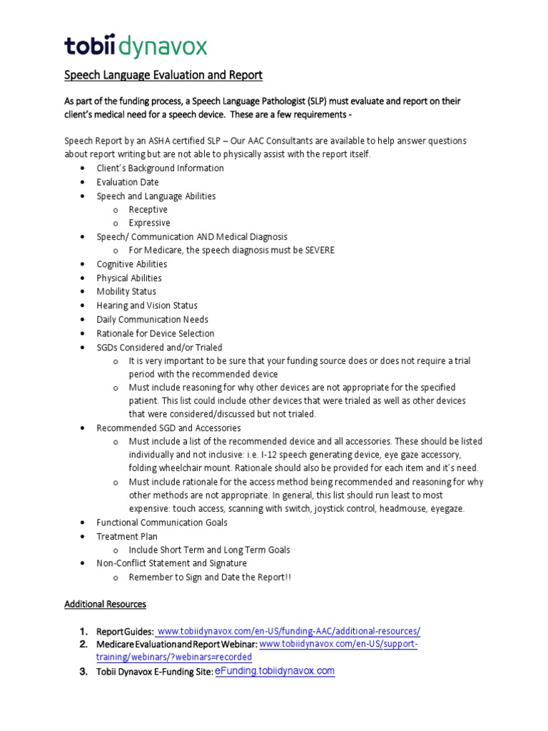 SLP Evaluation and Report Faq Final2 PDF | PDF