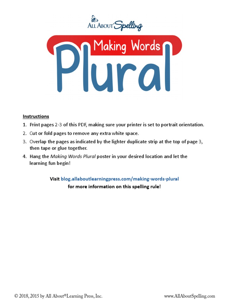 Instructions: © 2018, 2015 by All About®Learning Press, Inc | PDF
